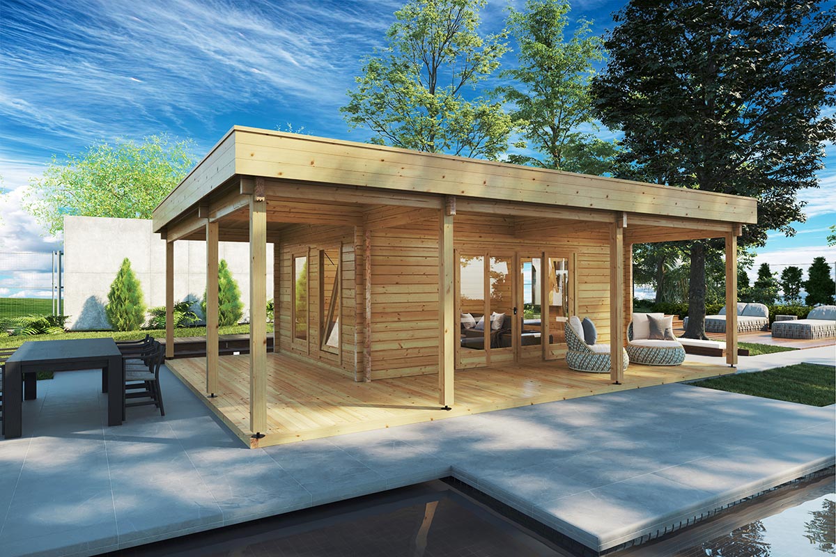Modern summer house with veranda "Remo 1" - Summerhouse24 Ireland