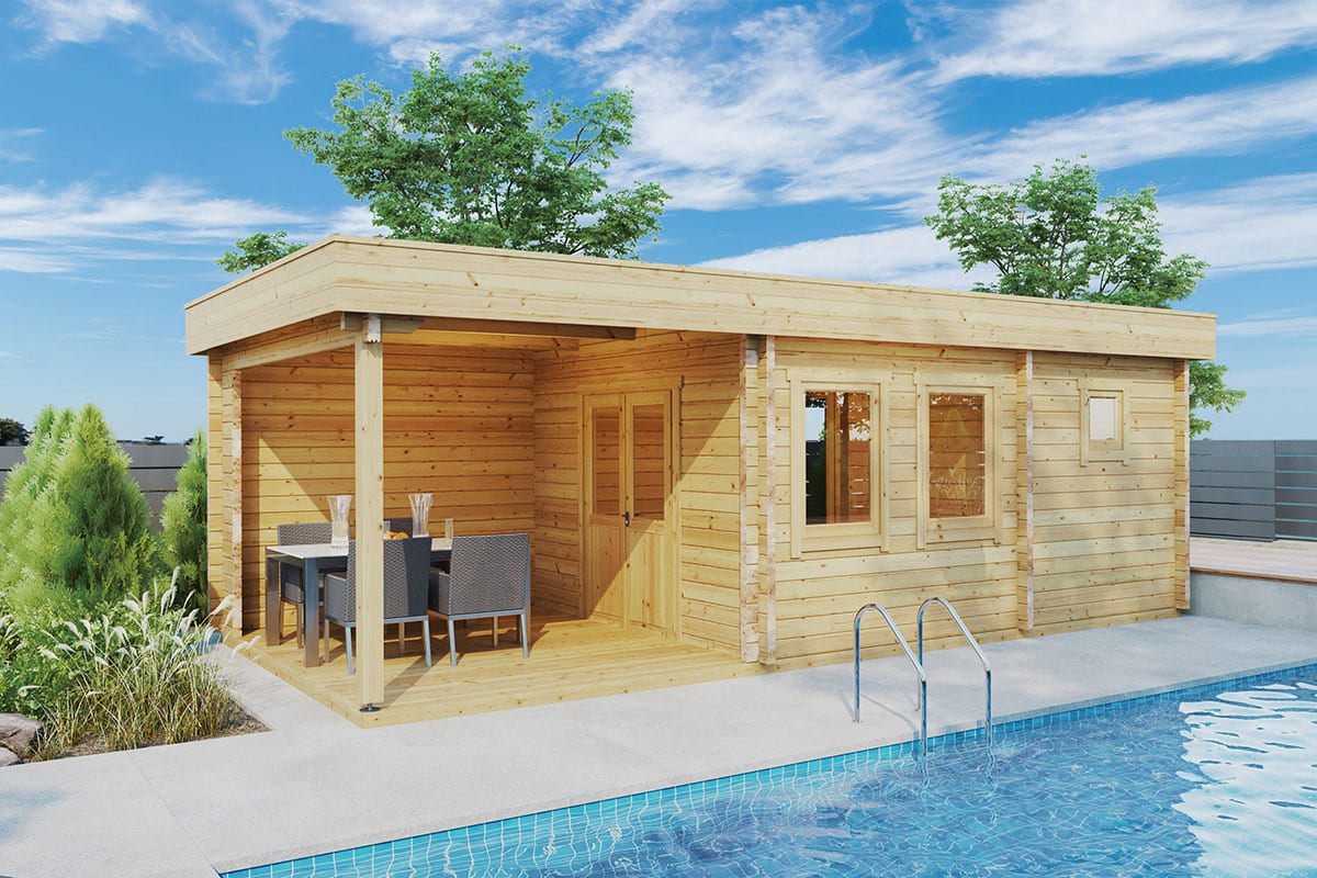 Outdoor sauna with veranda "Lucas E" - Summerhouse24 Ireland