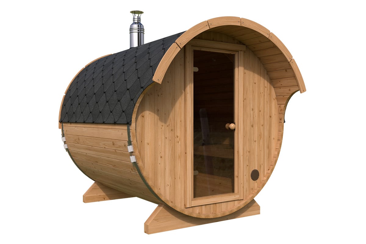 Small barrel sauna with canopy - Summerhouse24 Ireland