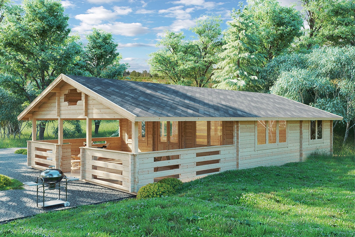 2 bedroom log cabin with large veranda "Granny Flat F" - Summerhouse24 ...