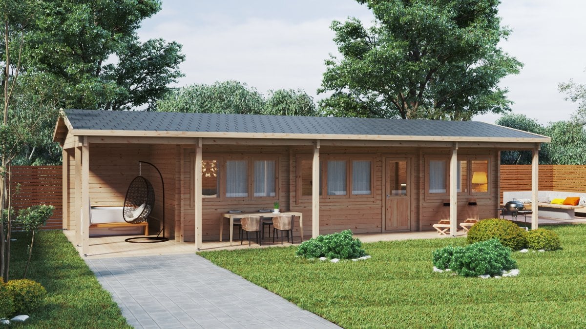 2 bedroom log cabin with spacious veranda "Edward" - Summerhouse24 Ireland