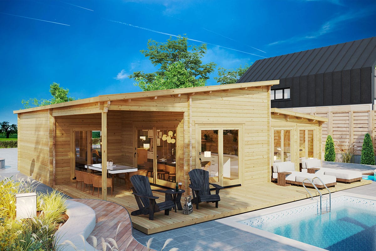 Log Cabin Pool Deck