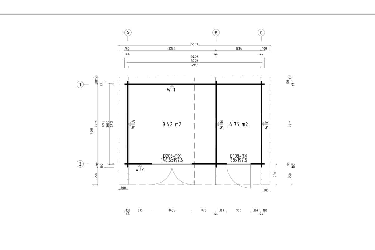 Large double garden shed "Type A" - Summerhouse24 Ireland